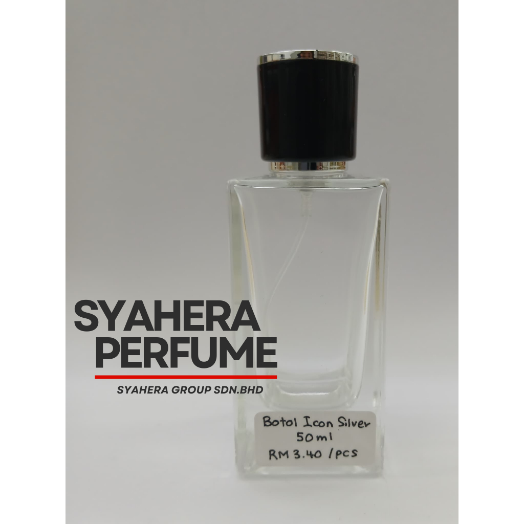 Perfume Bottle 50ml / Botol Minyak Wangi 50ml [Icon Silver Cap] / Spray ...