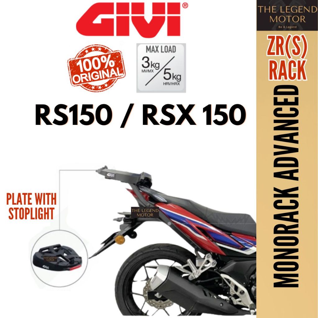 RS150 V1 V2 RS 150 RSX150 RSX ZR(S) EXTREME HEAVY DUTY Givi Monorack ...