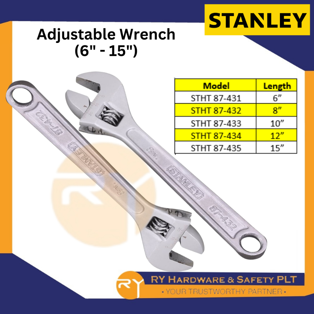 STANLEY ADJUSTABLE WRENCH | VARIOUS SIZE :6" - 15" | PERENGKUH BOLEH ...
