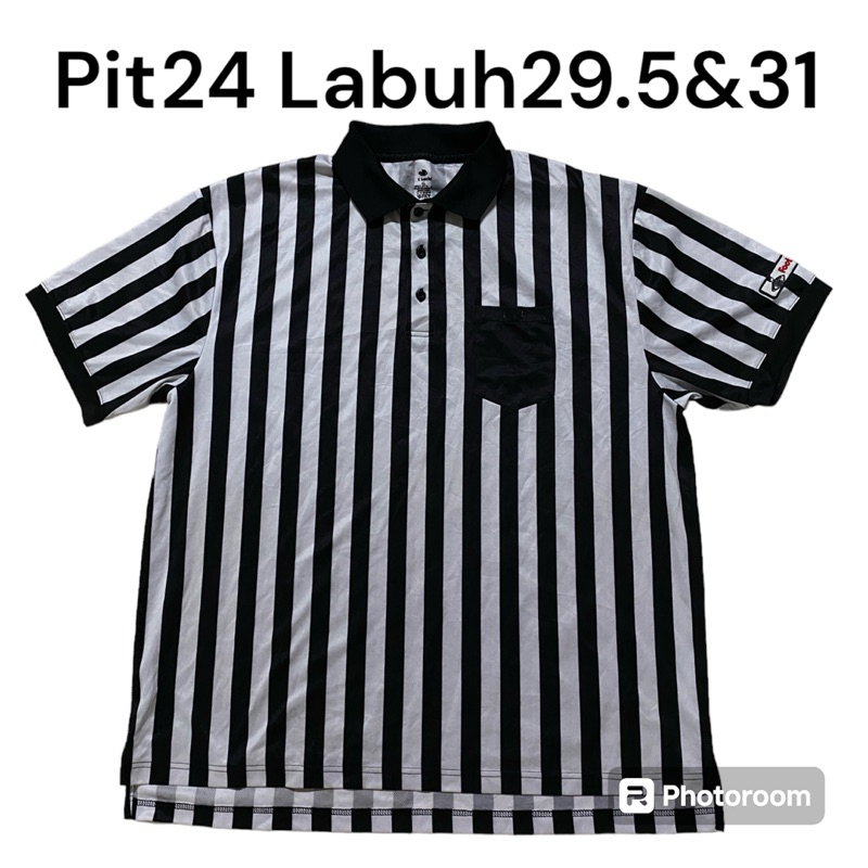 Referee Foot Locker Collar Stripes Kain Polyester Pit24 Labuh29.5&31 ...