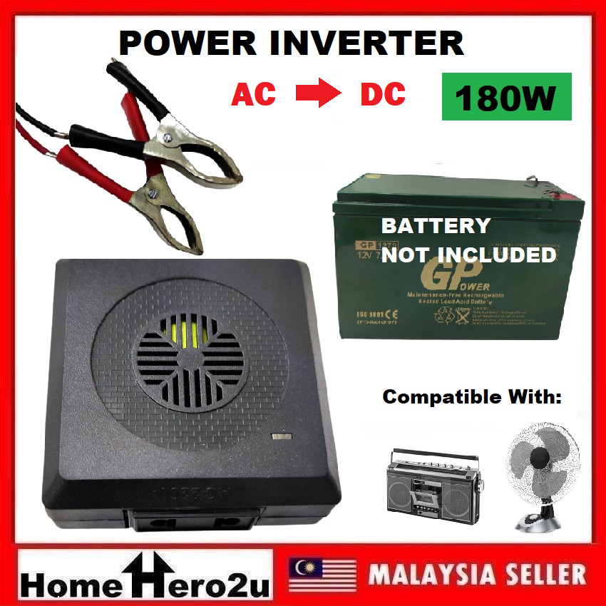 Power Inverter 12 Volt AC TO DC 220 Volt to 180 Watt Best Quality Mini ...