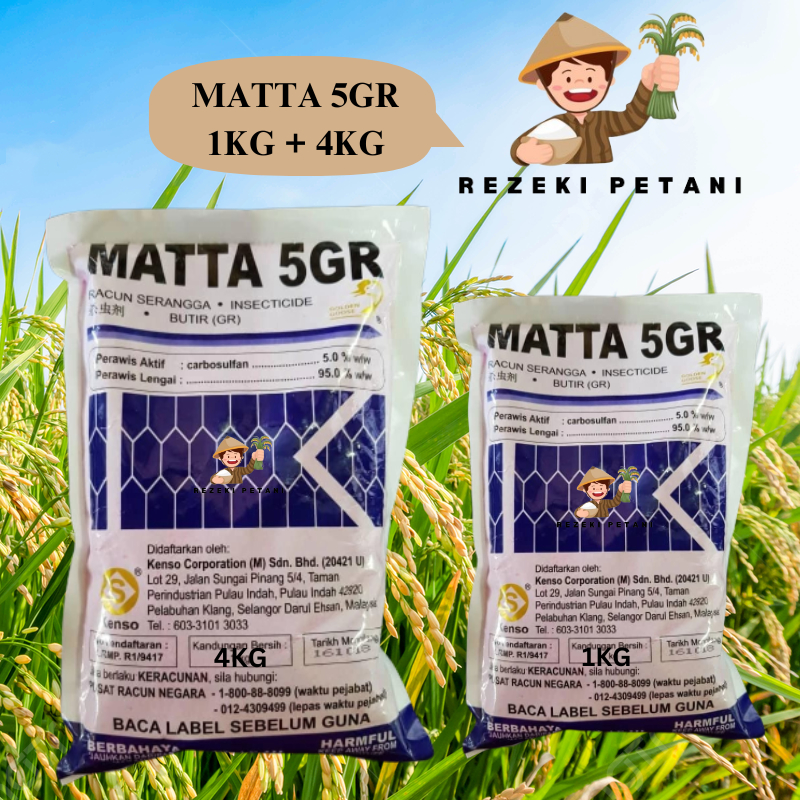 [ORIGINAL] 1KG 4KG Kenso Matta 5GR Racun Kumbang dan Ulat/Carbosulfan 5 ...