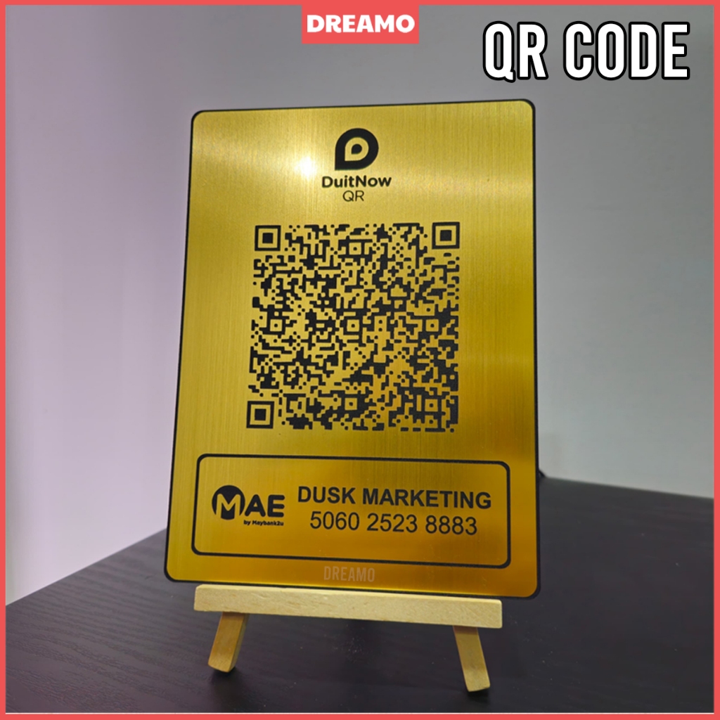 QR Code With Stand Custom Design DuitNow Scan Pay MAE Ewallet QR Kod ...