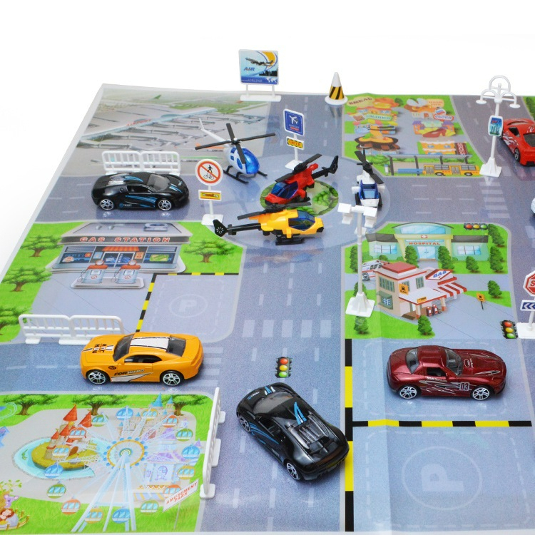 Kids Car Road Mapping Children Car Toys Road Map Waterproof Road Map ...