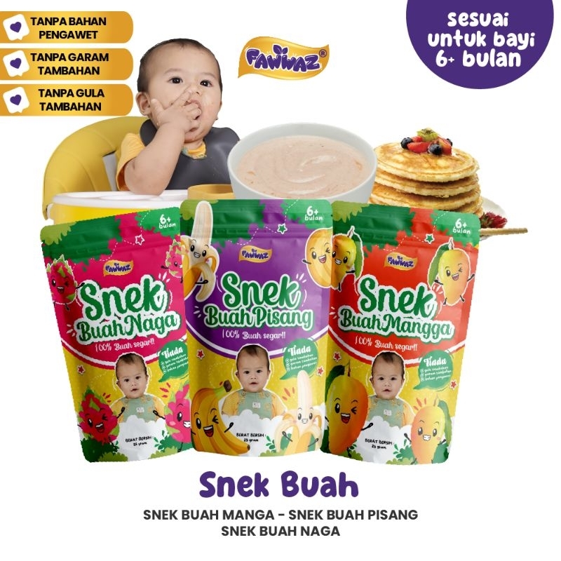 Fawwaz Snek Mango Pisang Strawberry Mangga Banana Strawberi Buah Campur