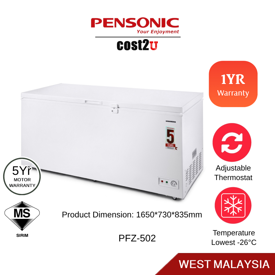 Pensonic 500L Chest Freezer | PFZ-502 (Frozen Food Pembeku Dada Upright ...