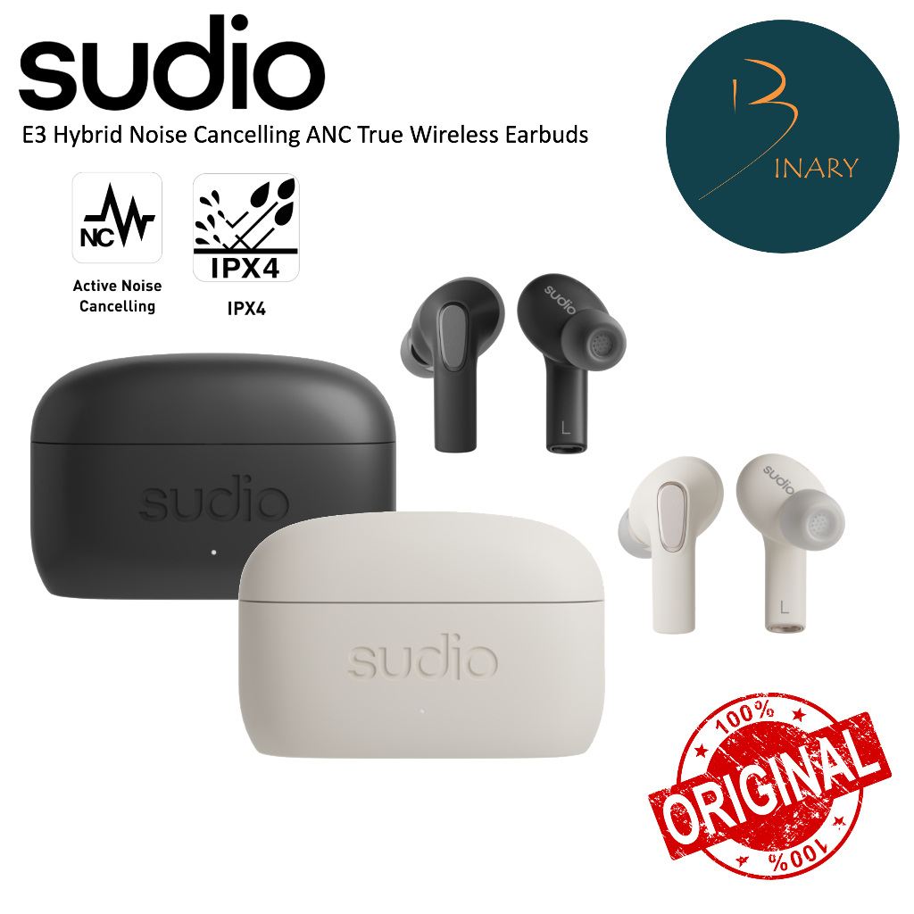 Sudio E3 Hybrid Active In-Ear Earbuds Noise Cancellation ANC True Wireless Earbuds | Shopee Malaysia