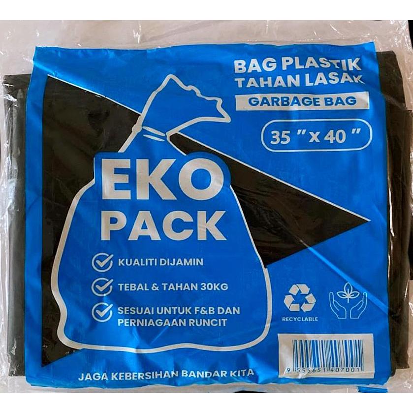 Kleenso Eko Pack 35″ x 40″ Black Garbage Bag (8pcs per pkt) | Shopee ...