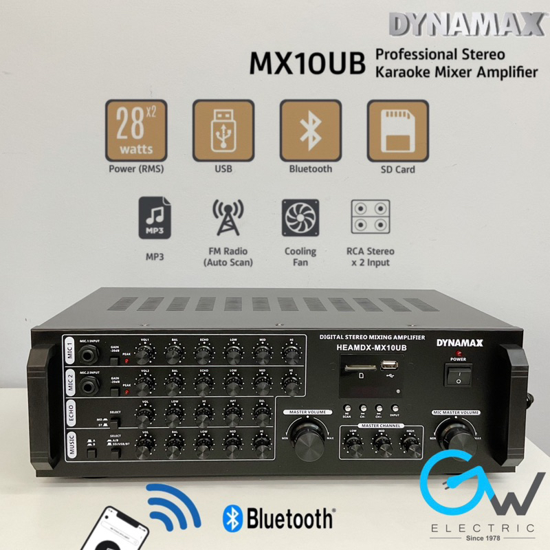 DYNAMAX MX10UB Professional Stereo Home Karaoke Mixer Amplifier With ...
