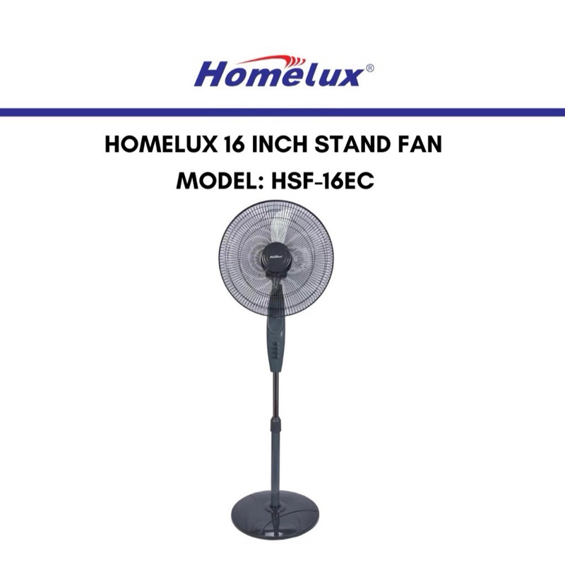 Homelux HSF-16EC 16" Inch 3 Blade Stand Fan Kipas Berdiri Diri Besar 16 ...