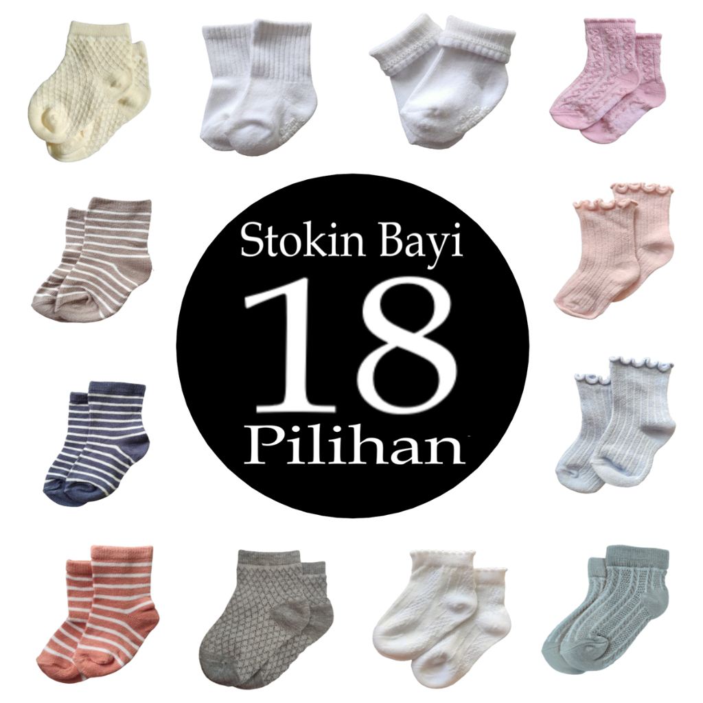 Newborn Baby Socks Sarung Kaki Bayi Baru LahirKid Plain Tight Cotton ...