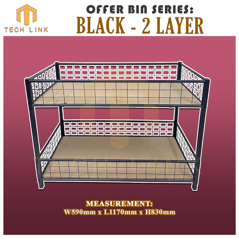 OFFER BIN 2 LAYER - WHITE / BLACK | Shopee Malaysia