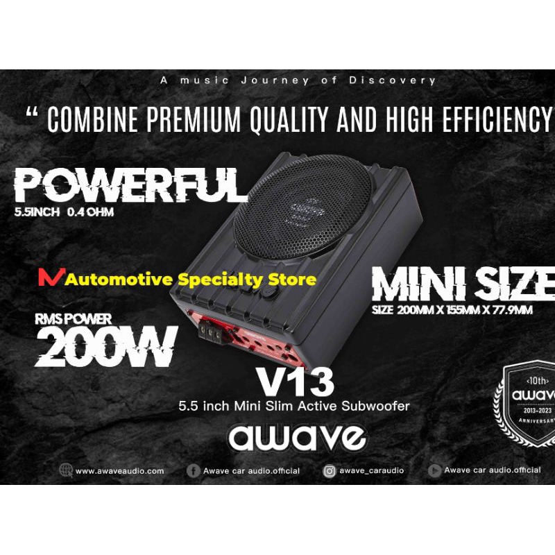 Awave Subwoofer awave V13 5.5inch Mini Powered Active Subwoofer Mini ...