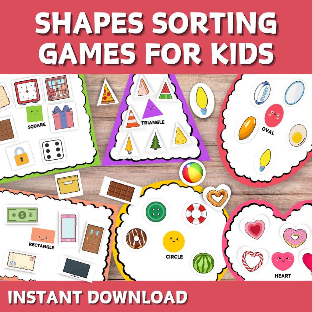 2D Shapes Sorting Game, Sort by Shape Activity, Shape Matching ...