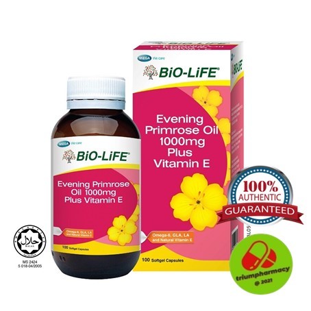 Bio-Life Evening Primrose Oil 1000mg Plus Vitamin E (100's) (Exp. Date ...