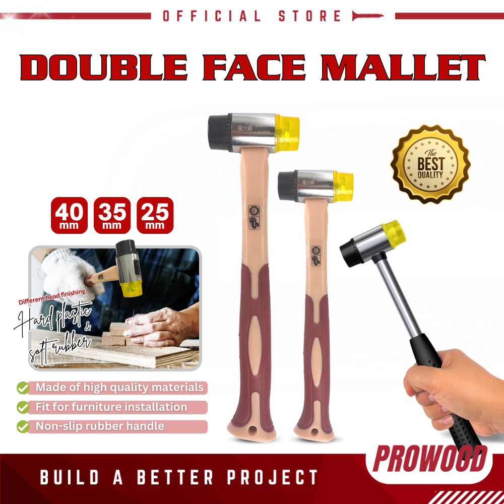 Non Slip Rubber Handle 25/35/40mm Double Face Mallet Rubber Mallet ...