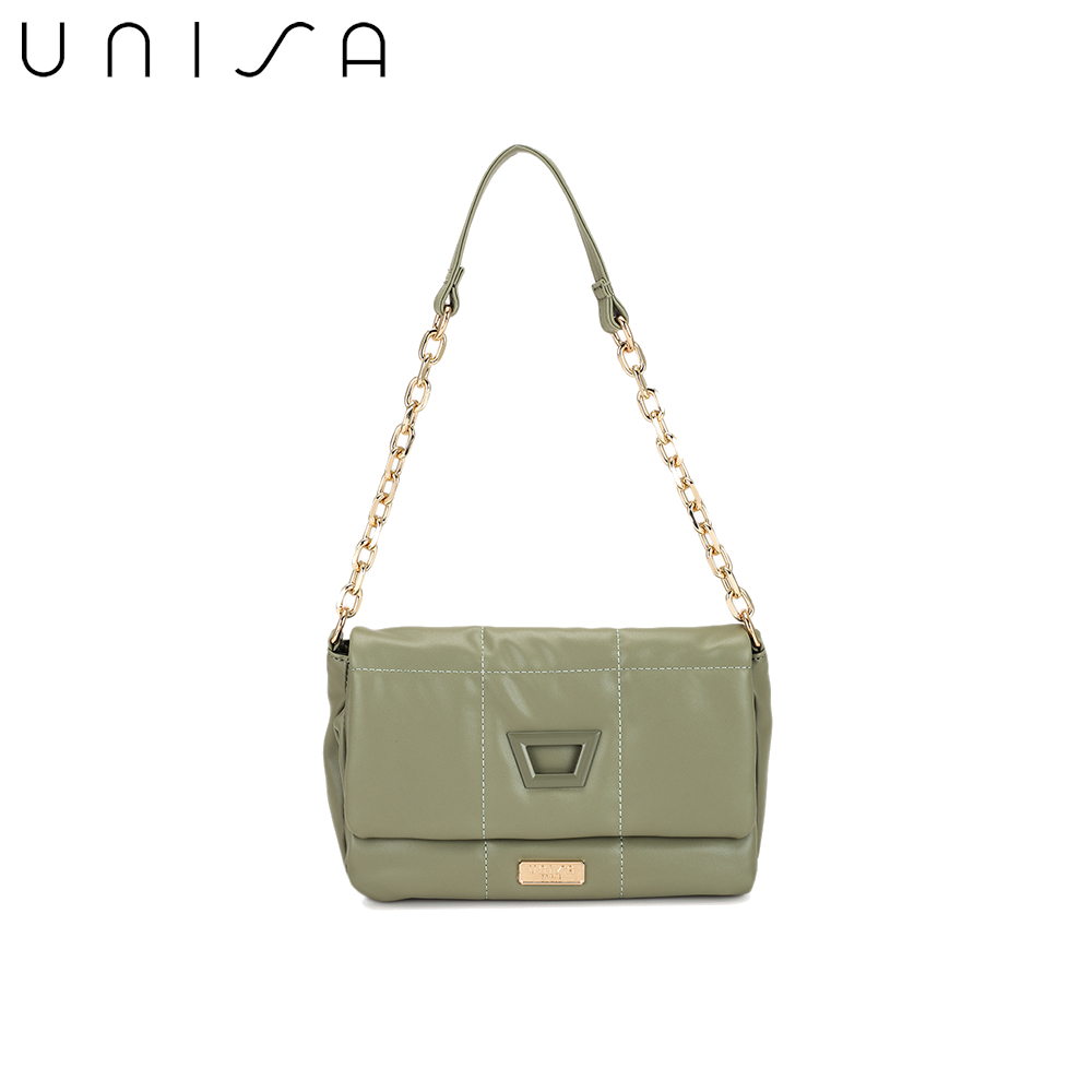 UNISA Quilted Flap Over Shoulder Bag (Black/Green/Khaki/Pink/Taupe ...