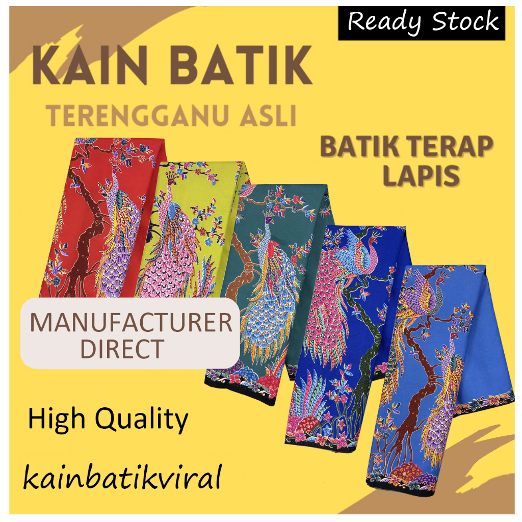 Ready stock Kain Batik/Sarung Batik/kain batik viral/New peacock ...