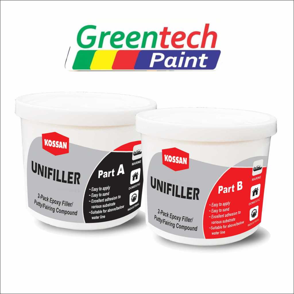 0.8L / 1.35kg Kossan Paint Kossan Unifiller Universal 2-Pack Epoxy ...