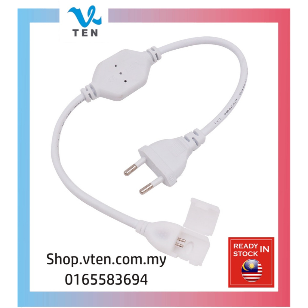 AC240V COB LED Strip Light Power Adapter EU Power Plug 2 Pin Distance ...