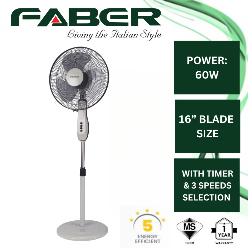 [5 STAR ENERGY] FABER 16" Stand Fan [FSF VIENTO 1643GR] | Shopee Malaysia
