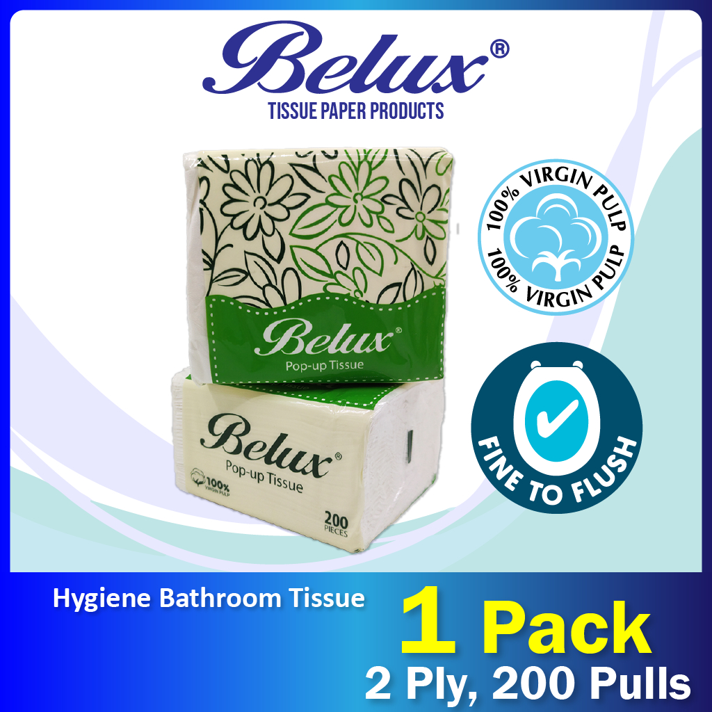 Belux Flushable Hygiene Bathroom Tissue (HBT) 100% Pulp 2 Ply 200 Pulls ...
