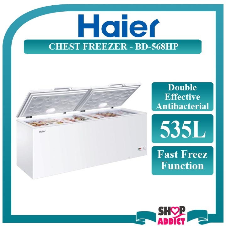 Haier 535L 6-in 1 Convertible Chest Freezer BD-568HP Peti Sejuk Beku 2 Pintu Double Effective ...