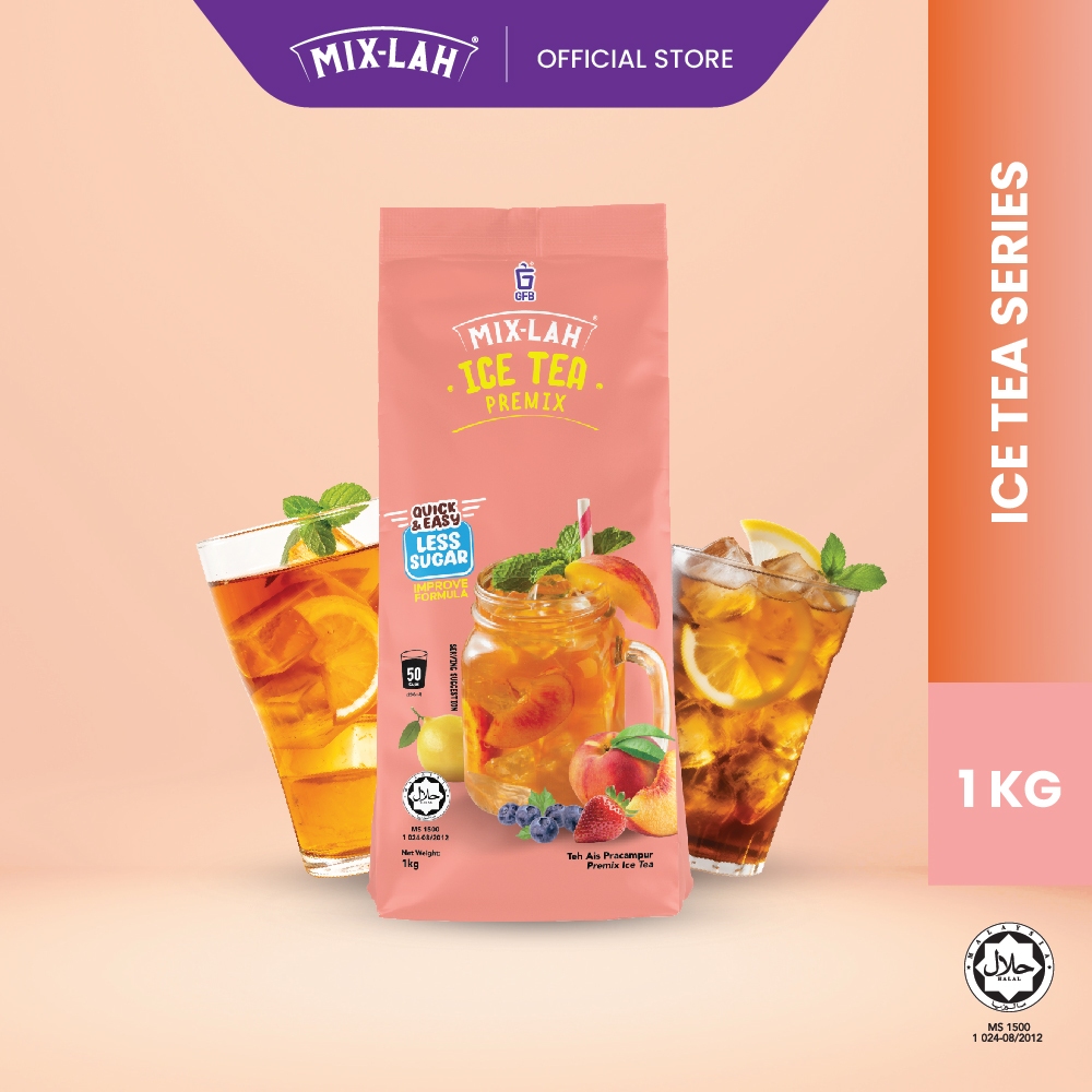 MIX-LAH Iced Tea Series Instant Powder - Lemon/Peach/Mixberry Tea ...