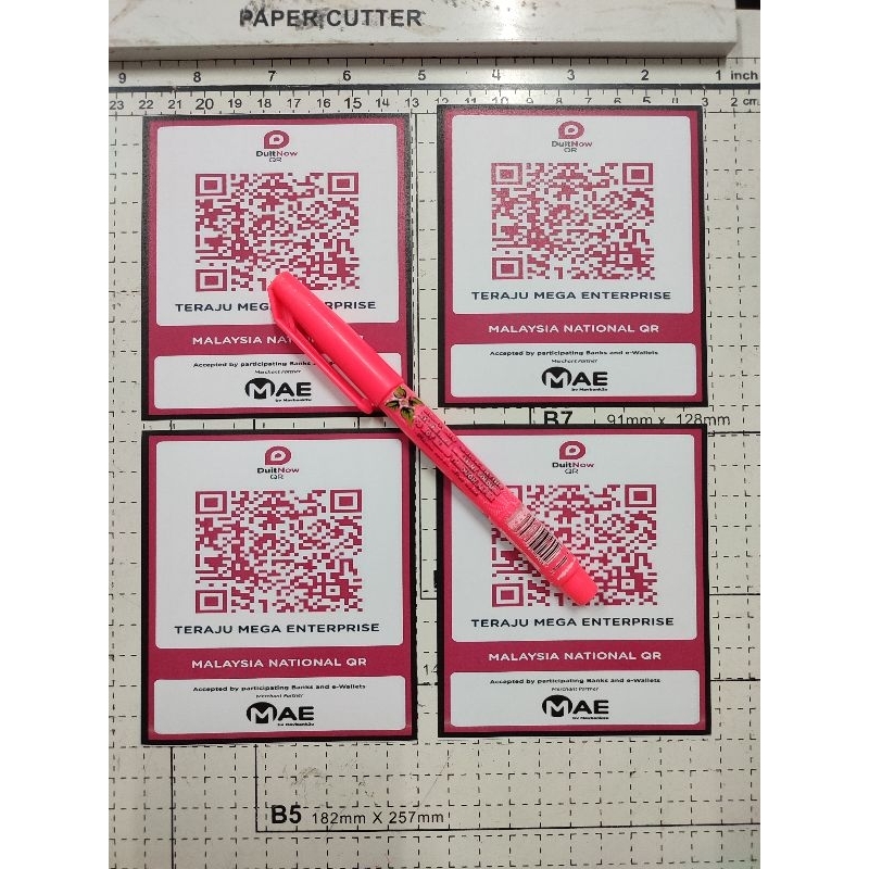 1side x 4pcs QR CODE + LAMINATE - UNTUK PENIAGA | Shopee Malaysia