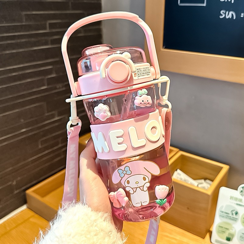 kuromi bottle Cartoon Kuromi High-value Water Cup Cute Children's Straw Cup Student Cartoon ...