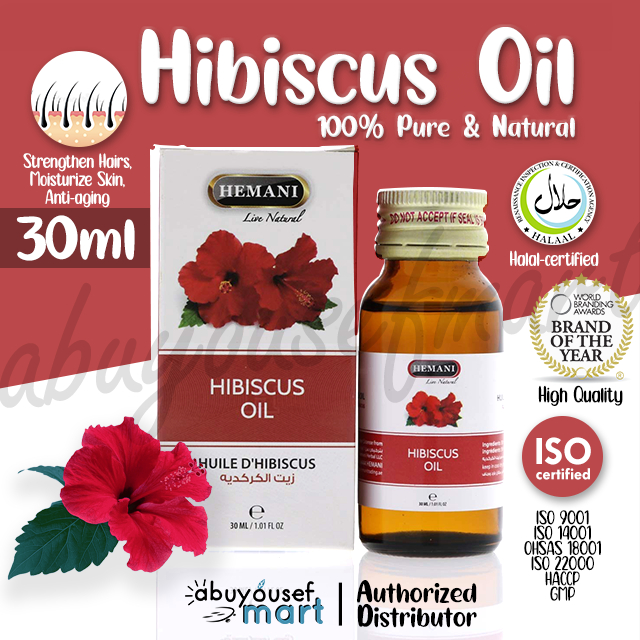 Hemani Hibiscus Oil 30ml - Minyak Bunga Raya Hemani Rambut Lebat - Face ...
