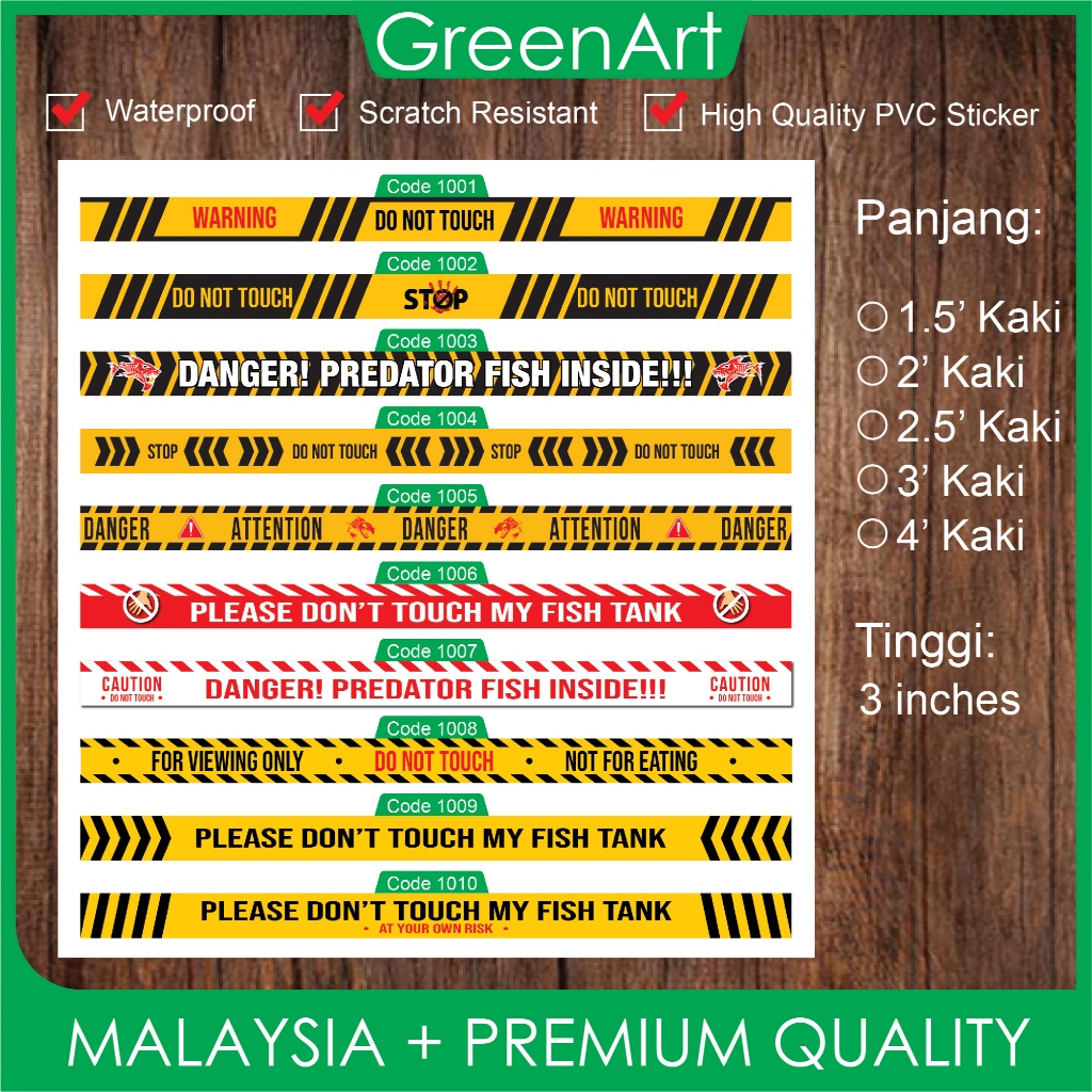 5kaki Premium Aquarium sticker DO NOT TOUCH MY FISH TANK / sticker ...