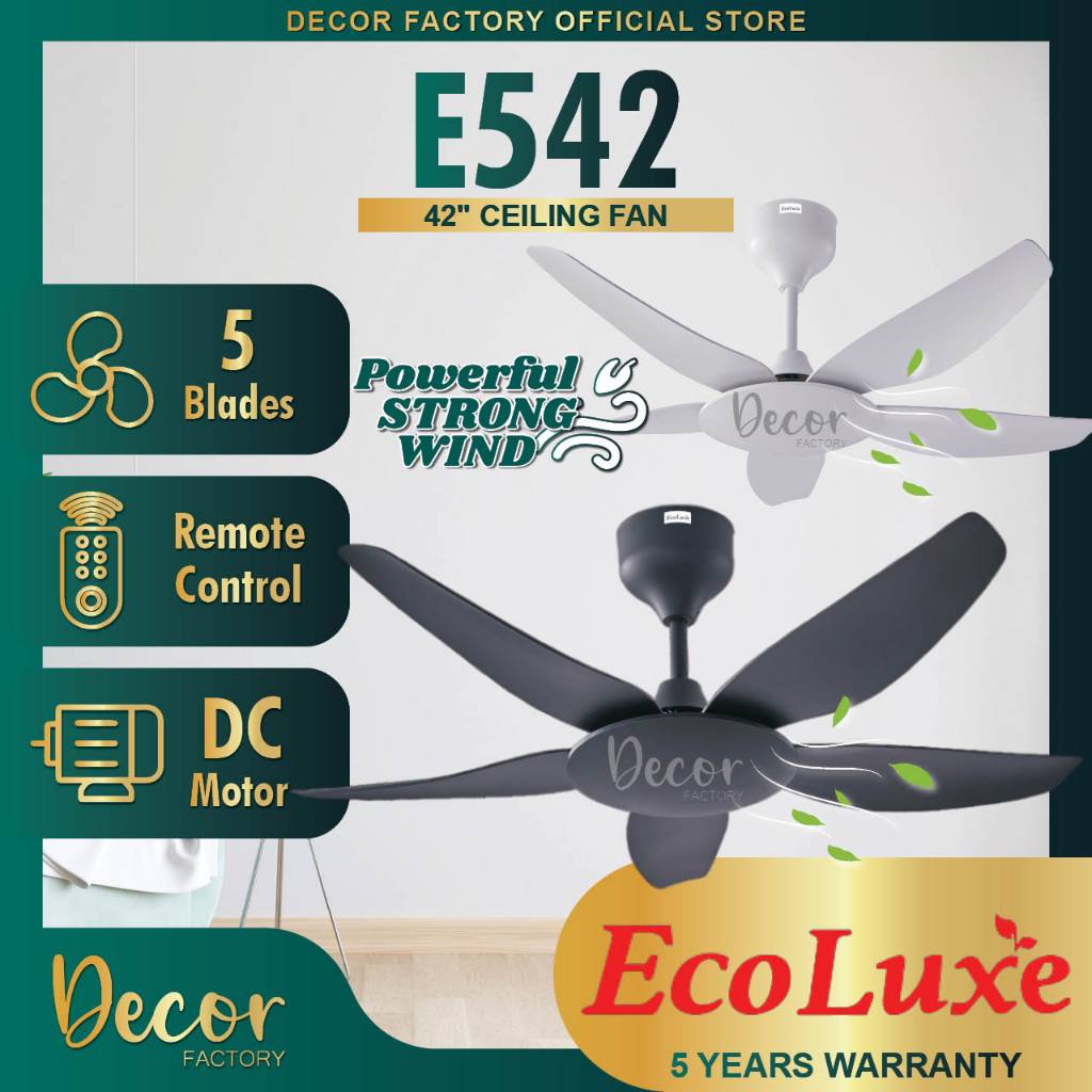 [NEW] ECOLUXE E542 42" 5 Blades DC Motor With 6 Speed Forward ...