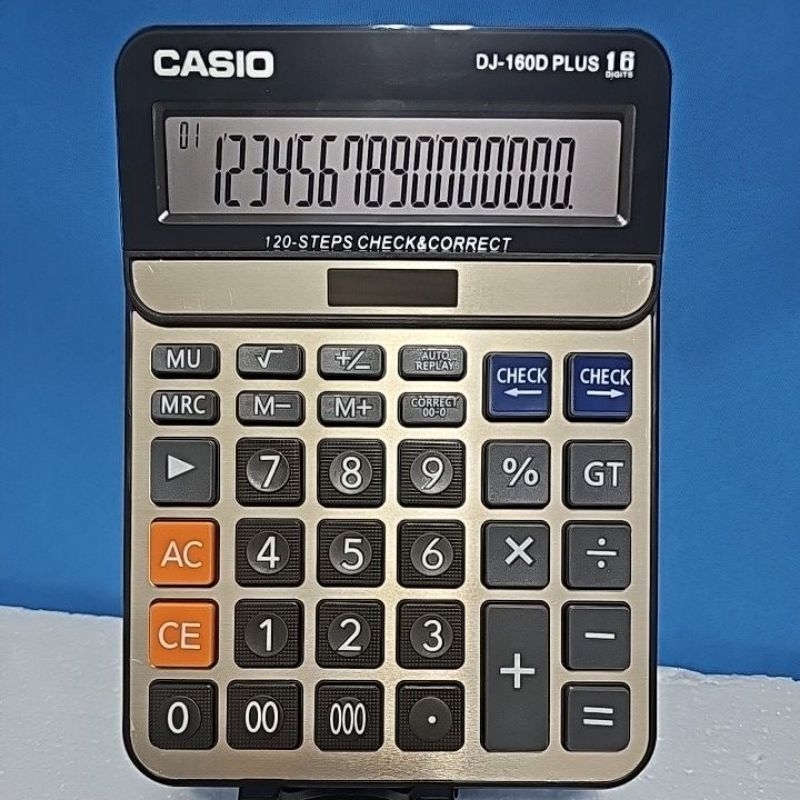 CASIO D-J160D CHECK & CORRECT CACULATOR 120 steps Check 16 Digits ...