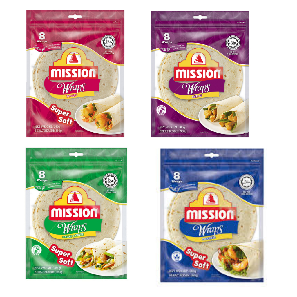 Mission Wraps Original/Wholegrains/ Onion & chives/Potato/ Garlic 8's | Shopee Malaysia