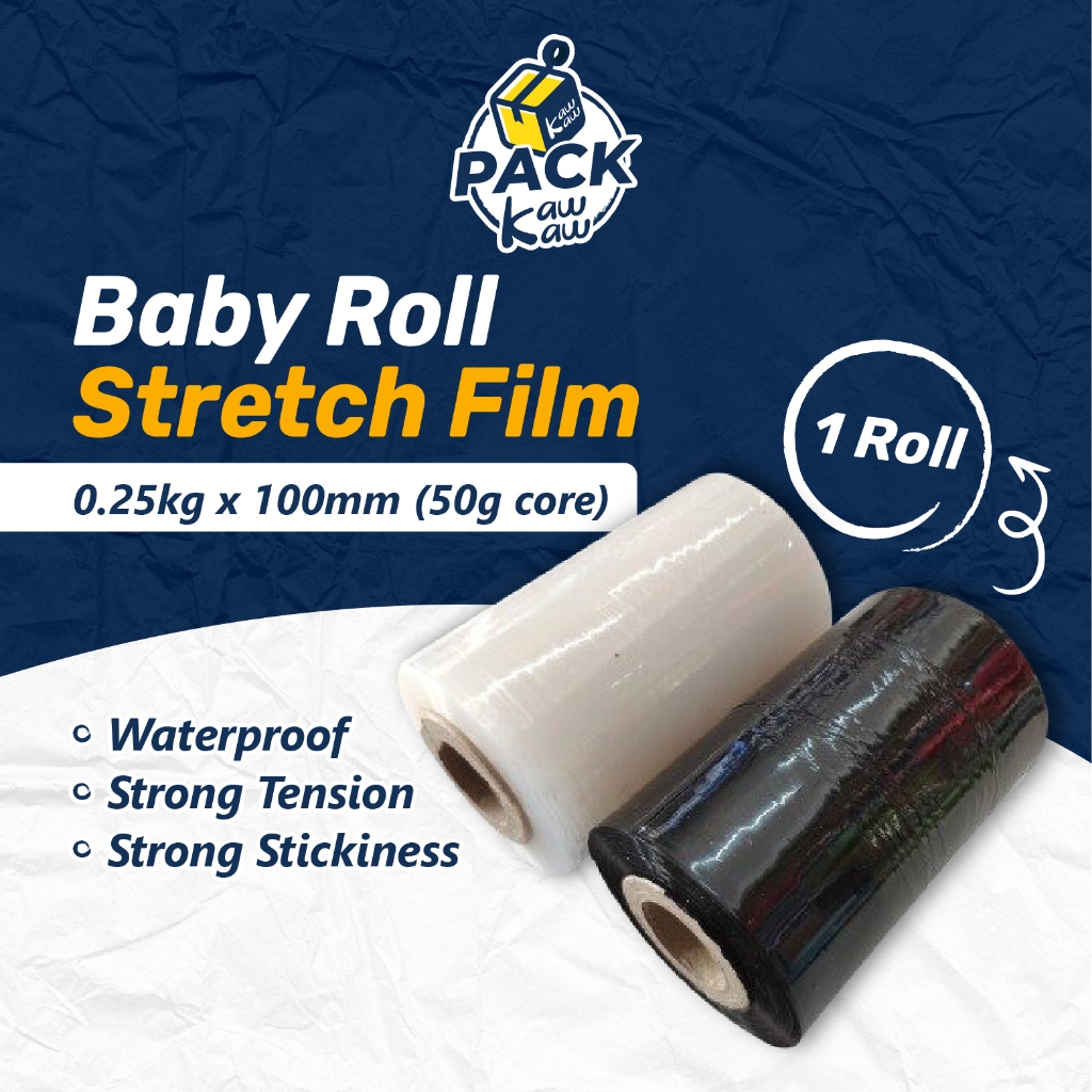 Baby Roll Stretch Film / 100mm Clear / Black Wrapping / Packaging / Opp ...