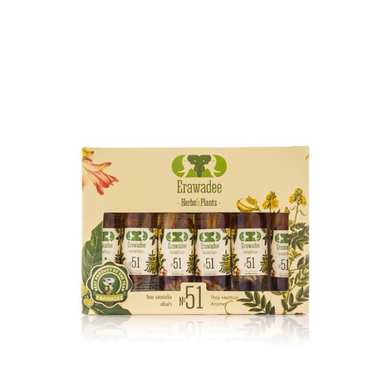 Erawadee No.51 Natural Inhaler Ya Dom Box 12 pieces [Ready Stock ...