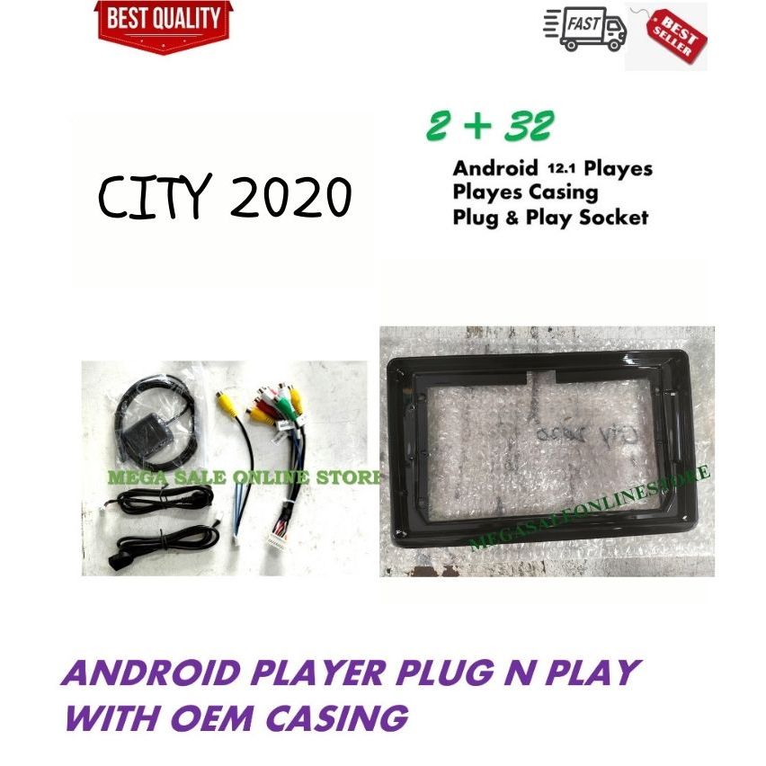 Honda City 2020 - 2022 android player 9 inch PLUG N PLAY with OEM ...