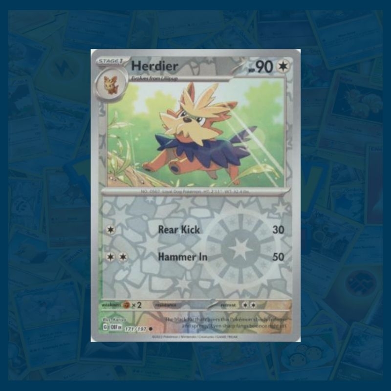 Herdier (171/197) Reverse Holo - Obsidian Flames | Shopee Malaysia