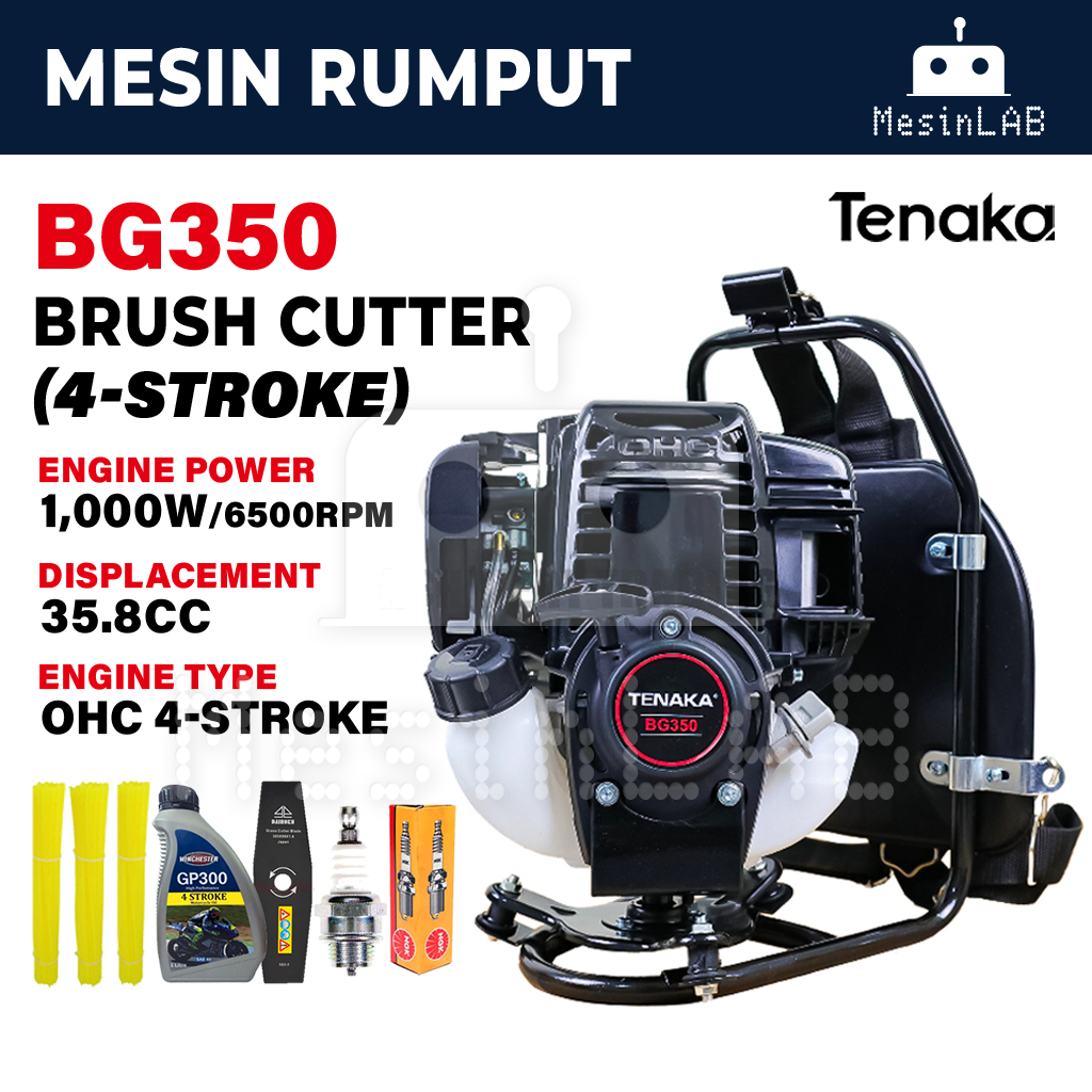 Original Tenaka BG350 Mesin Rumput 35.8cc GX35 4-Stroke Petrol Engine ...