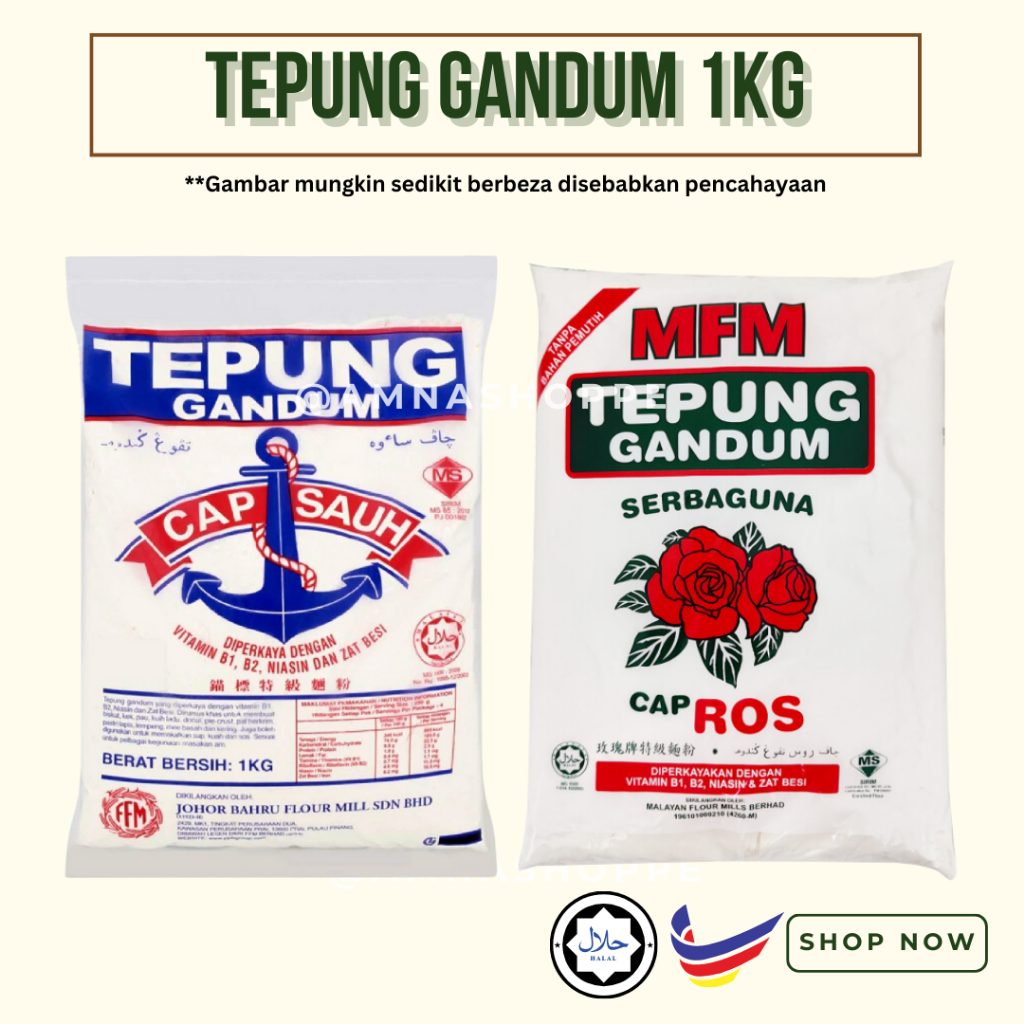 Cap Sauh / MFM Cap Ros Tepung Gandum Wheat Flour (1kg 850g) | Shopee Malaysia