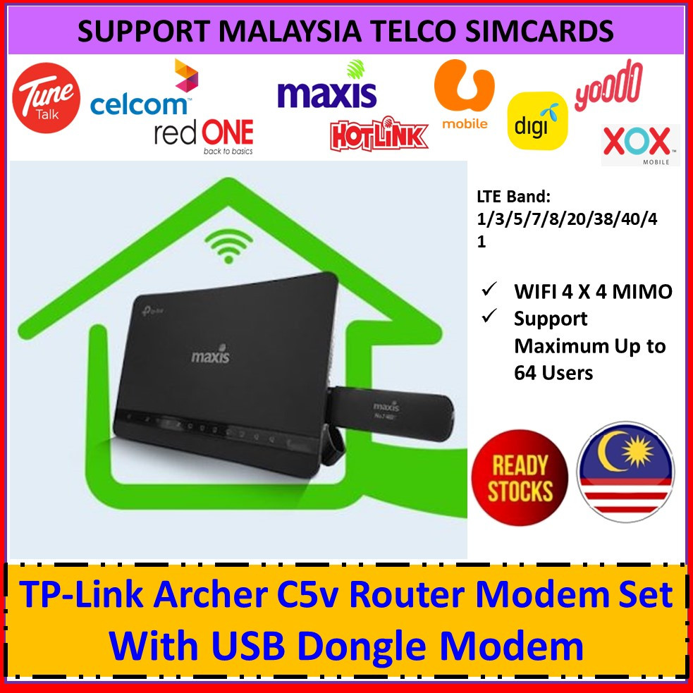 TP-Lxnk Archer C5v Router Modem Set With USB Dongle Modem | Shopee Malaysia