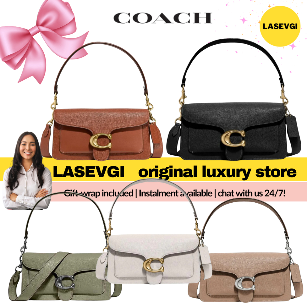 RAYA 2025 ORIGINAL COACH Tabby Shoulder Bag 26 - Black/White/Khaki ...