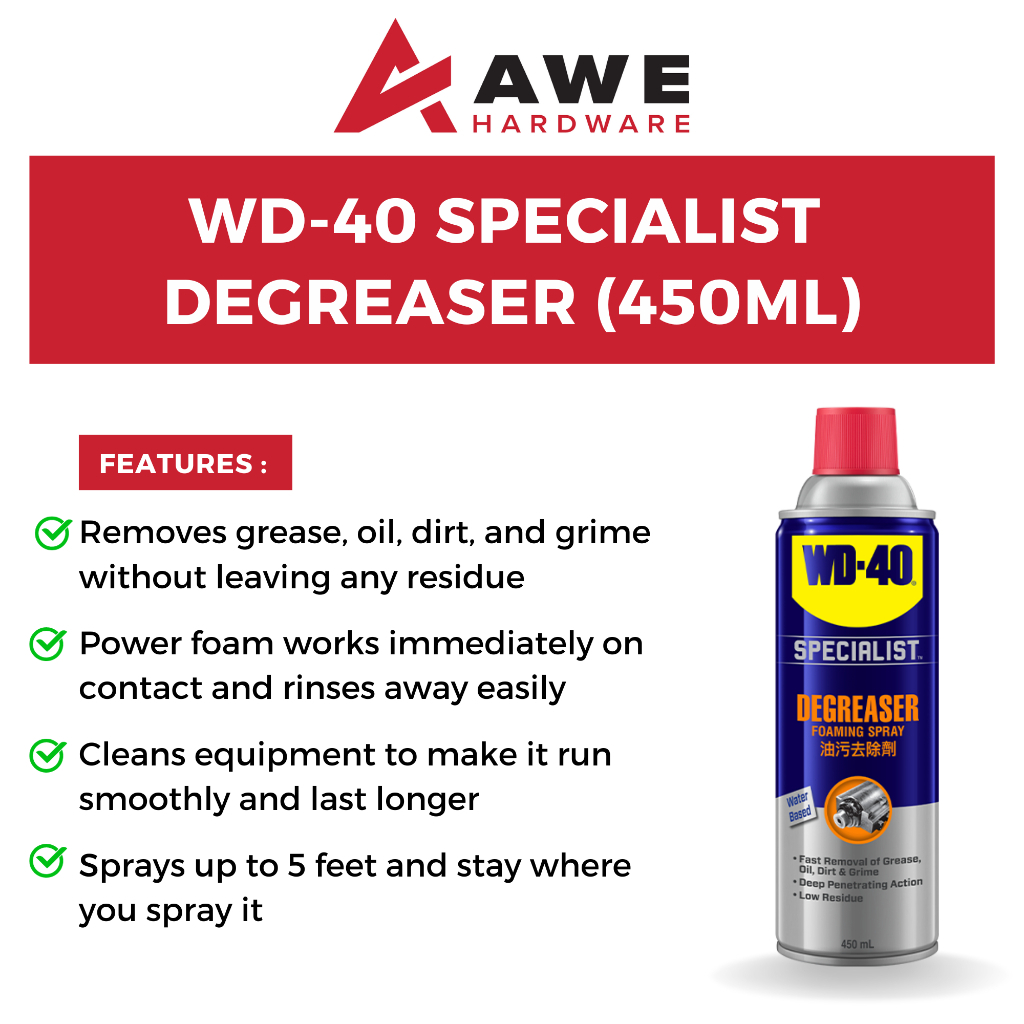 WD-40 Specialist Fast Acting Degreaser 450ml | Shopee Malaysia