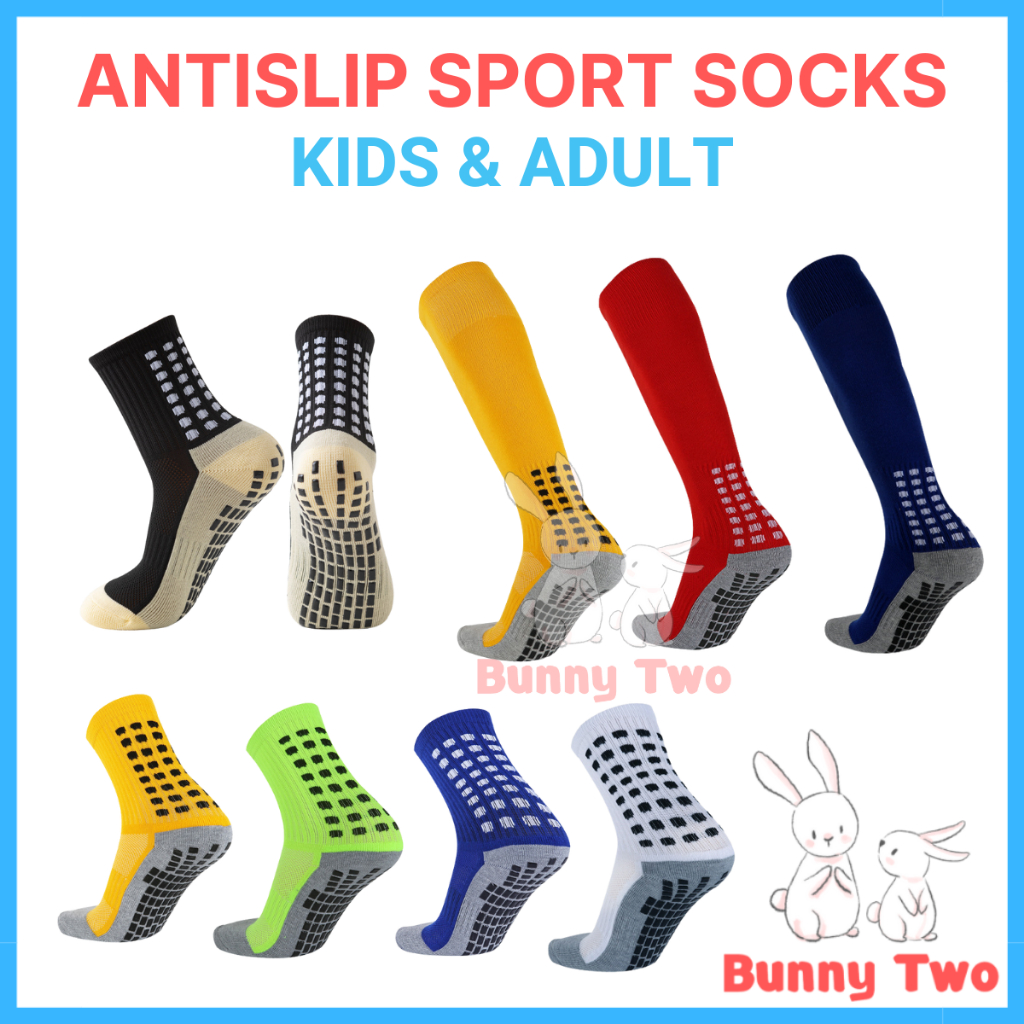 thick anti slip football socks futsal socks tebal kids long stoking ...
