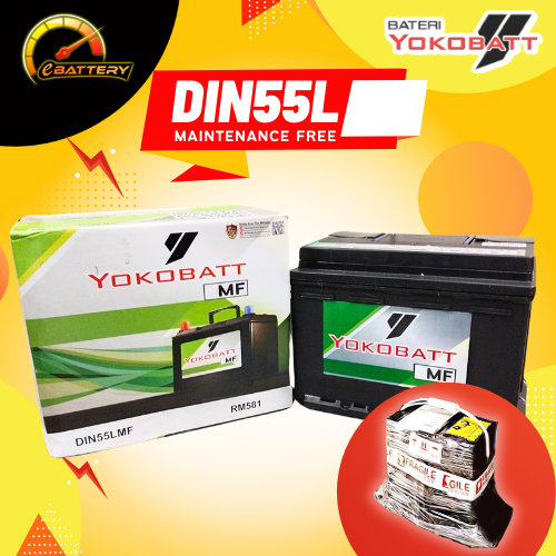 DIN55 | DIN55R | DIN55L YOKOBATT MF Battery Car Battery Bateri Kereta ...