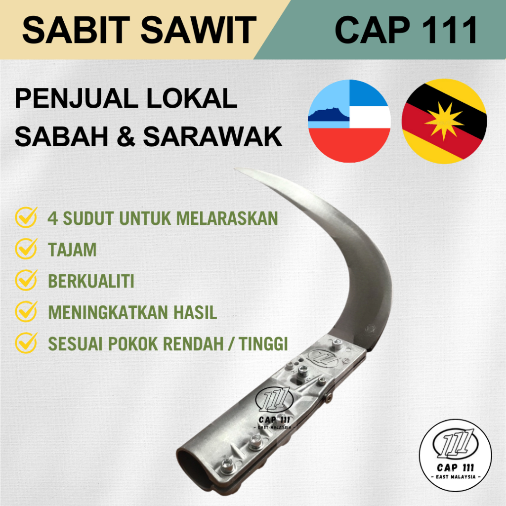 Sabah Sarawak 100% Original Cap 111 Sabit Sawit | Triple 111 Pisau ...