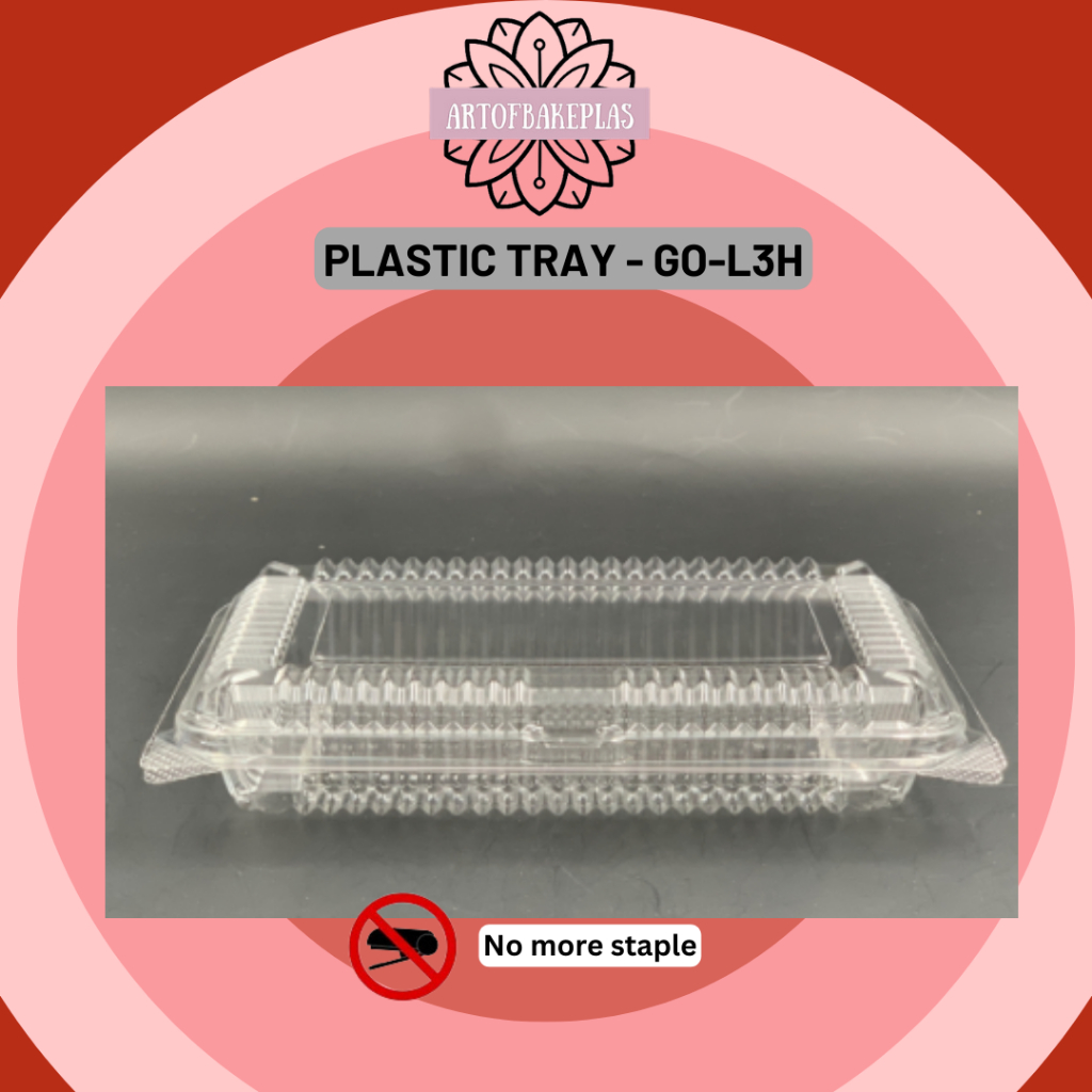 GO-L3H (50PCS) Plastic Tray with Lock / Bakery Disposable Plastic ...