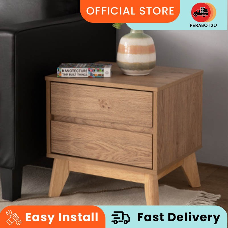 P2U Bed Side Table With 2 Drawer/Meja Sisi Katil/Bed Side Table /Meja ...