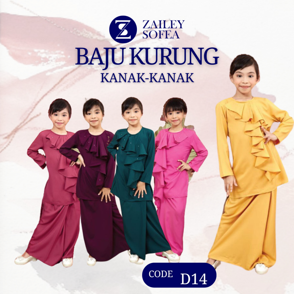 [PROMO🔥] Kurung Ruffle Kid / Kurung Kid D14 By ZAILEY SOFEA / Kurung ...